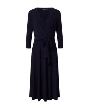 Ralph Lauren Polo V-neck Tied Waist Dress - Black