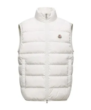 Moncler Contrin Logo Patch Sleeveless Gilet - White