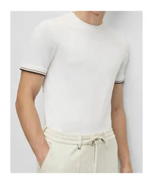 Hugo Boss Stripe-trim Crewneck T-shirt