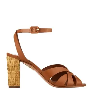 AQUAZZURA Square-heeled High-heeled Sandals - Brown