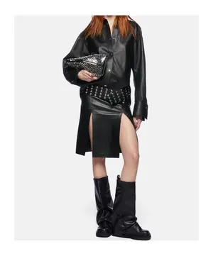 Attico Long-sleeved Leather Shirt