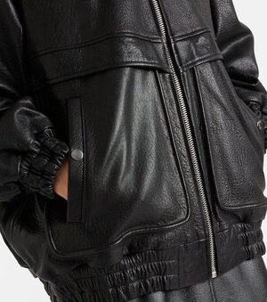 Nour Hammour Long-sleeved Leather Jacket - Black
