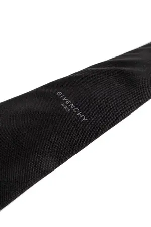 Givenchy Logo Embroidered Silk Neck Tie