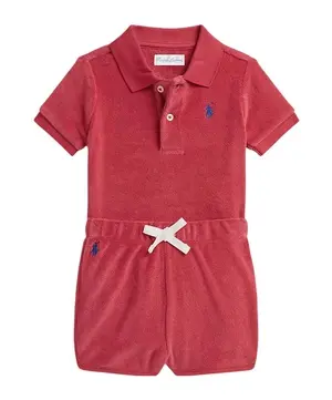 Polo Ralph Lauren Embroidered Terry Shorts Set - Red