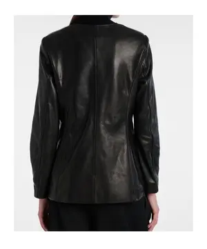 Nour Hammour Long-sleeved Leather Jacket
