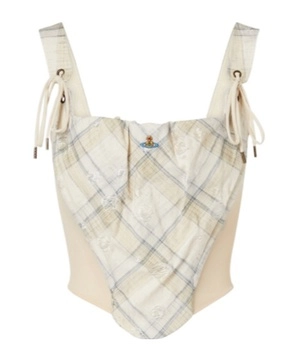 VIVIENNE WESTWOOD Puppy Tartan Corset Top - White
