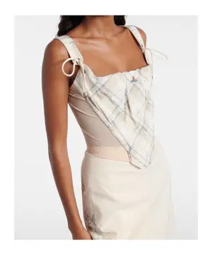 VIVIENNE WESTWOOD Puppy Tartan Corset Top - White