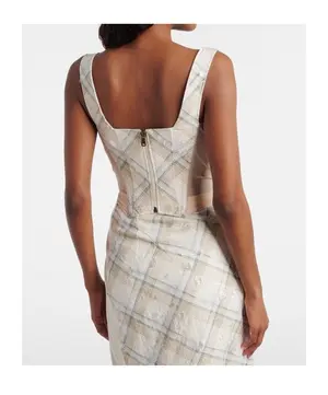 VIVIENNE WESTWOOD Puppy Tartan Corset Top - White