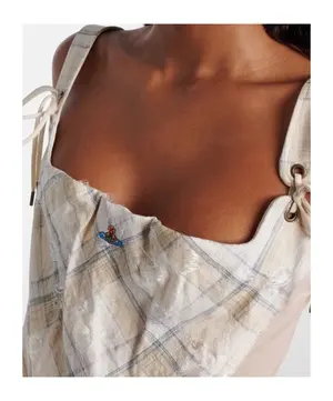 VIVIENNE WESTWOOD Puppy Tartan Corset Top - White