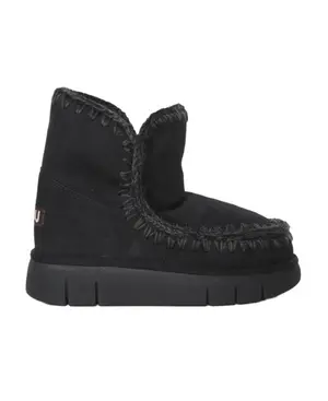 Mou Eskimo Contrast Stitch Boots - Black