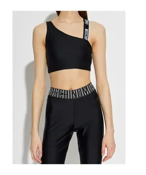 Moschino One-shoulder Logo Performance Top