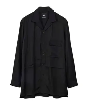 Y3 Button-up Twill Shirt - Black