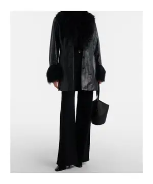 NILI LOTAN Sefa Lace-up Leather Jacket