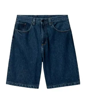 Carhartt Work In Progress Logo Patch Denim Shorts - Blue