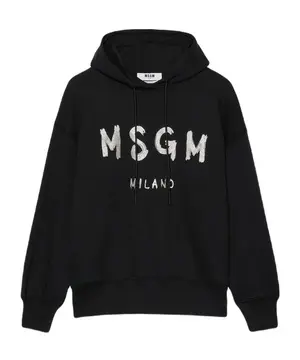 MSGM Logo Printed Drawstring Hoodie