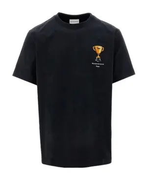 Maison Kitsuné Trophy Pattern Round Collar T-shirt - Black
