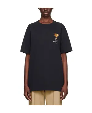 Maison Kitsuné Trophy Pattern Round Collar T-shirt