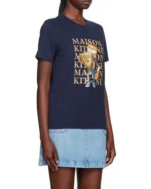Maison Kitsuné Round-necked Logo T-shirt