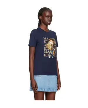Maison Kitsuné Round-necked Logo T-shirt