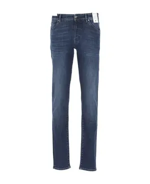 PT TORINO Washed-denim Slim-cut Jeans - Blue