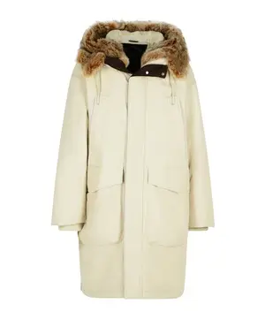 Moose Knuckles Dawson Faux Fur Hooded Parka - Cream