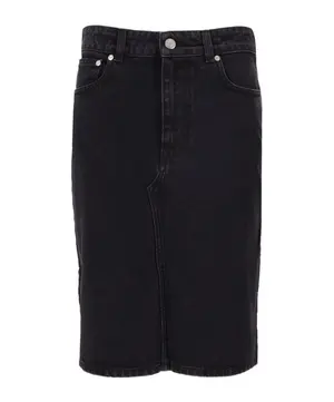 Stella McCartney Denim Lace Skirt - Black