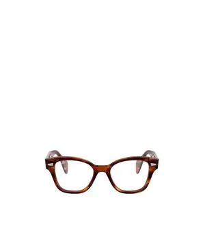 Ray-ban Inverted Trapezoidal Full-frame Glasses - Brown