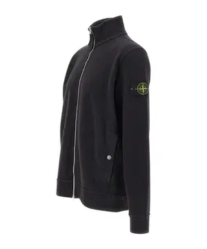 Stone Island Logo Patch Zipped Sweatshirt