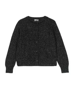 IL GUFO Two-tone Lurex-knit Cardigan - Black