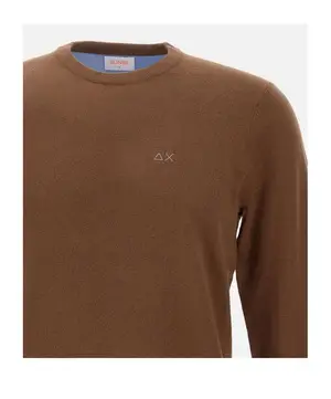 SUN 68 Contrast Elbow-patch Knitted Sweater