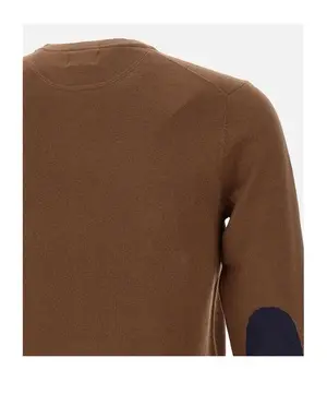 SUN 68 Contrast Elbow-patch Knitted Sweater
