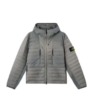 Stone Island Hooded Quilted Jacket - Cement