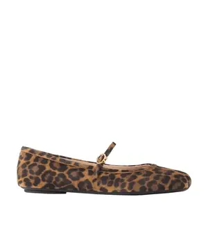 GIANVITO ROSSI Carla Leopard-print Ballerina Flats - Brown
