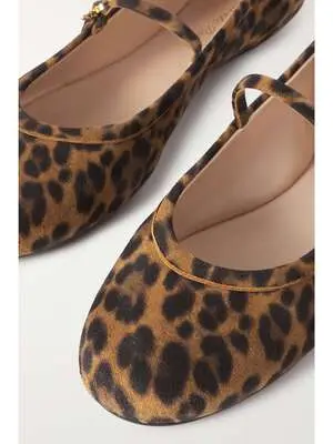 GIANVITO ROSSI Carla Leopard-print Ballerina Flats