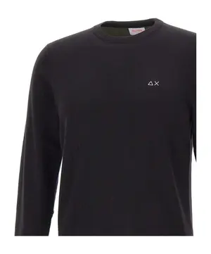 SUN 68 Elbow Patch Crew Neck Knitted Sweater