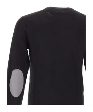 SUN 68 Elbow Patch Crew Neck Knitted Sweater