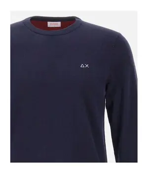SUN 68 Contrast Elbow-patch Knitted Sweater