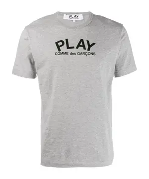 Play Comme Des Garcon Logo-print Heart-print T-shirt - Gray