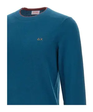 SUN 68 Logo Embroidered Crewneck Knitted Jumper