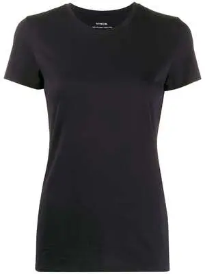 Vince Ribbed Crew Neck T-shirt - Black