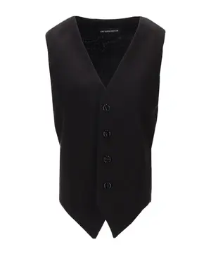 ANN DEMEULEMEESTER V-neck Buttoned Waistcoat - Black