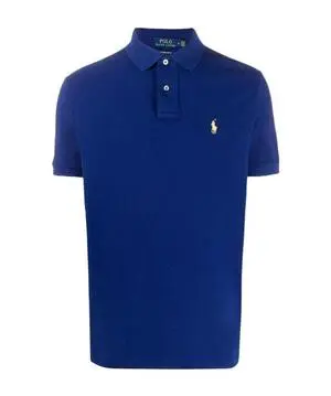 Polo Ralph Lauren Logo Embroidered Short-sleeved Polo Shirt - Blue