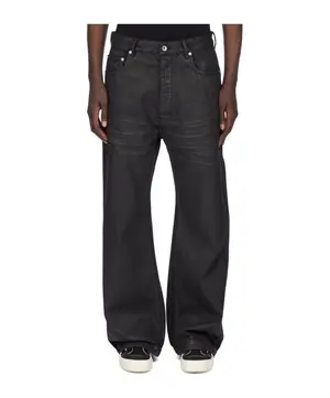 Rick Owens Buttoned Wide Leg Jeans - Black