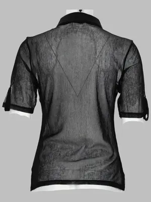 Paloma Wool Sheer Polo Top With Button Placket And Short Sleeves - No