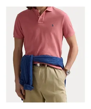 Polo Ralph Lauren Logo-embroidered Straight Hem Polo Shirt - Pink