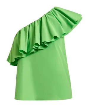 Essentiel Antwerp Jillian' Asymmetric Ruffle Top - Green