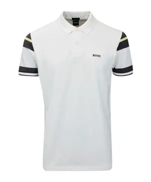 Hugo Boss Striped-panel Polo Shirt - White