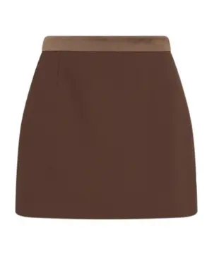 Marella Envers Satin Mini Skirt - Brown