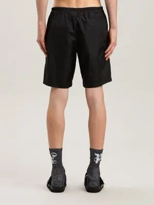 Palm Angels Curved Logo Elastic Waist Swim Shorts