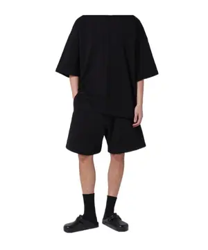 ENTIRE STUDIOS Elastic Waist Shorts - Black